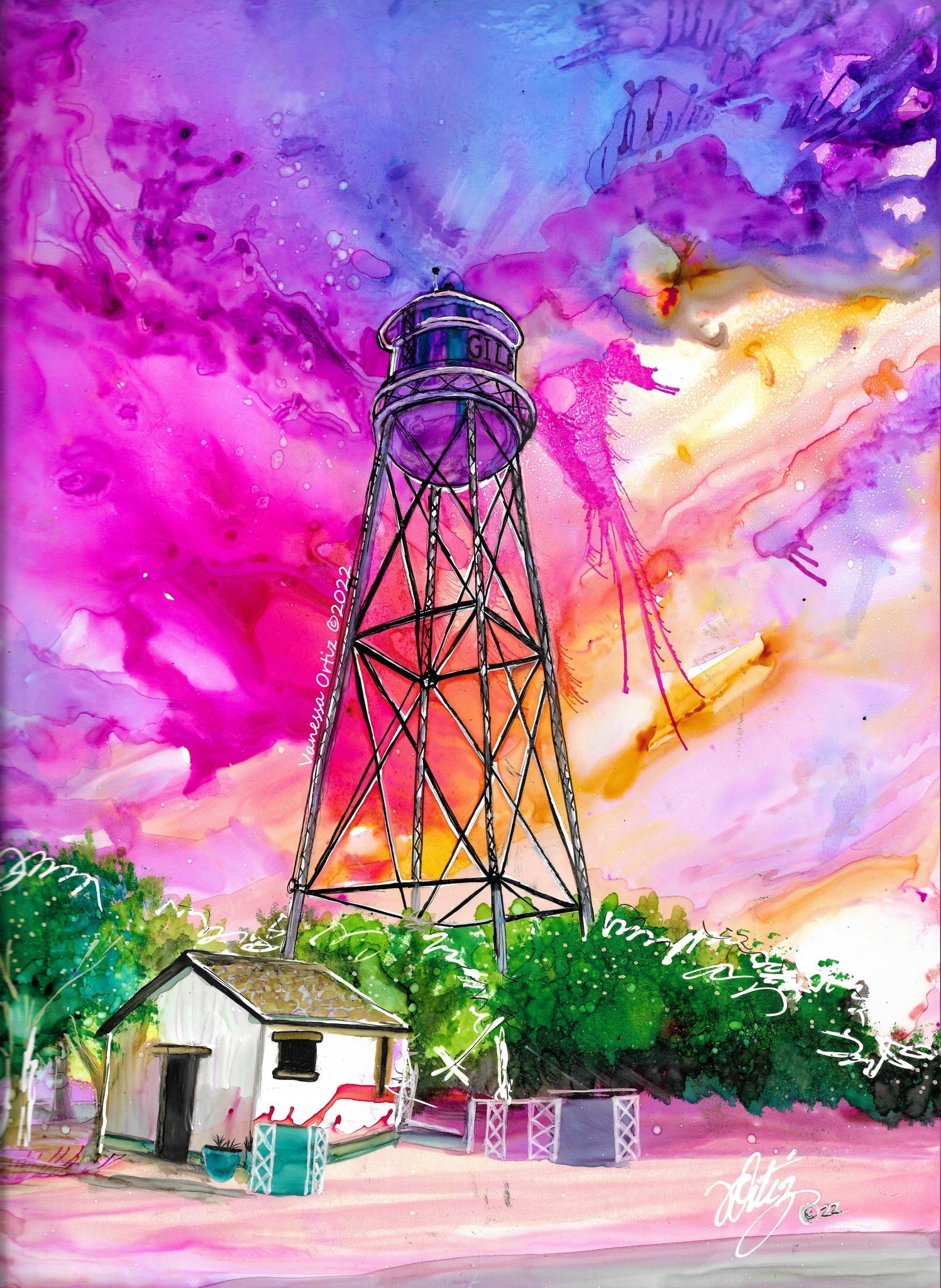 Gilbert Tower Original – Zapata Fine Art